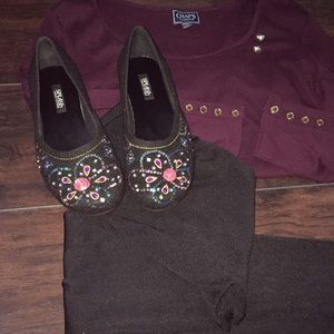 Splash | Shoes | Beaded Black Flats | Poshmark